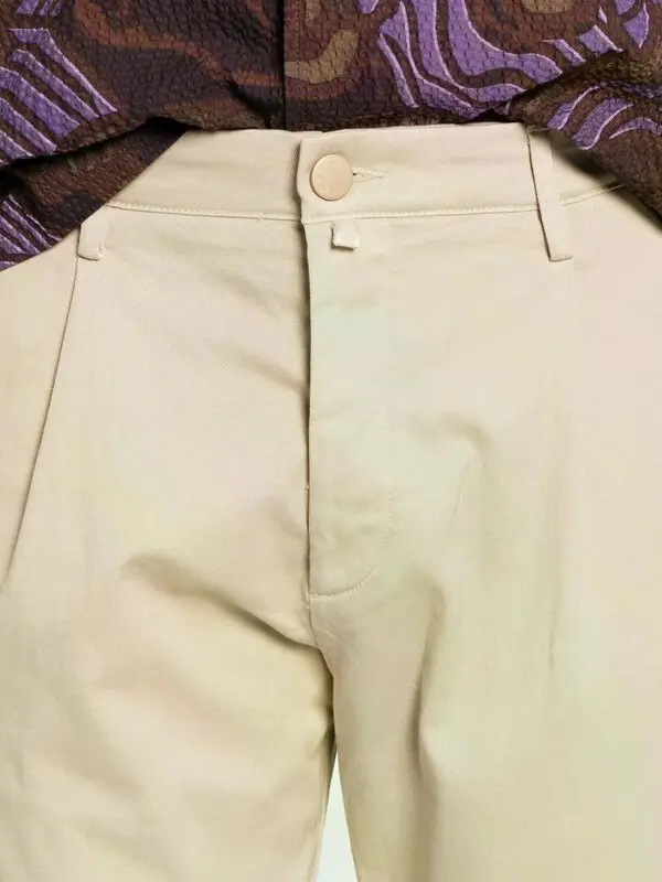Jacob Cohen Henry Pleated Turn-up Trousers - Neutrals