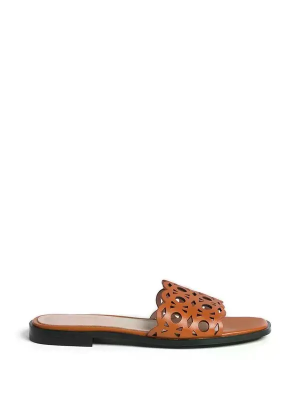 COCCINELLE Essential Cut-out Scalloped-edge Sandals - Brown