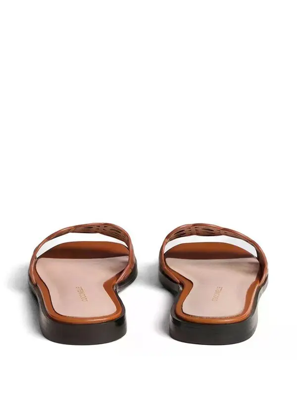 COCCINELLE Essential Cut-out Scalloped-edge Sandals - Brown