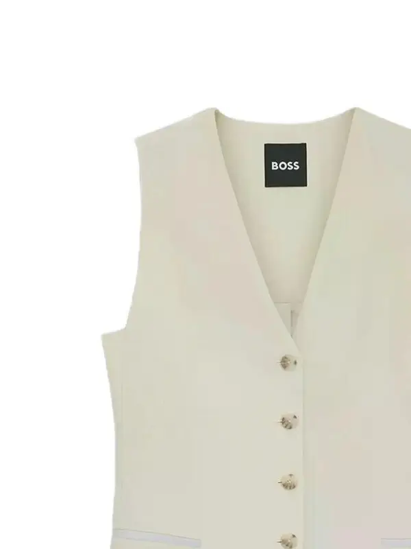 BOSS Sleeveless Slim-fit Blazer - Neutrals