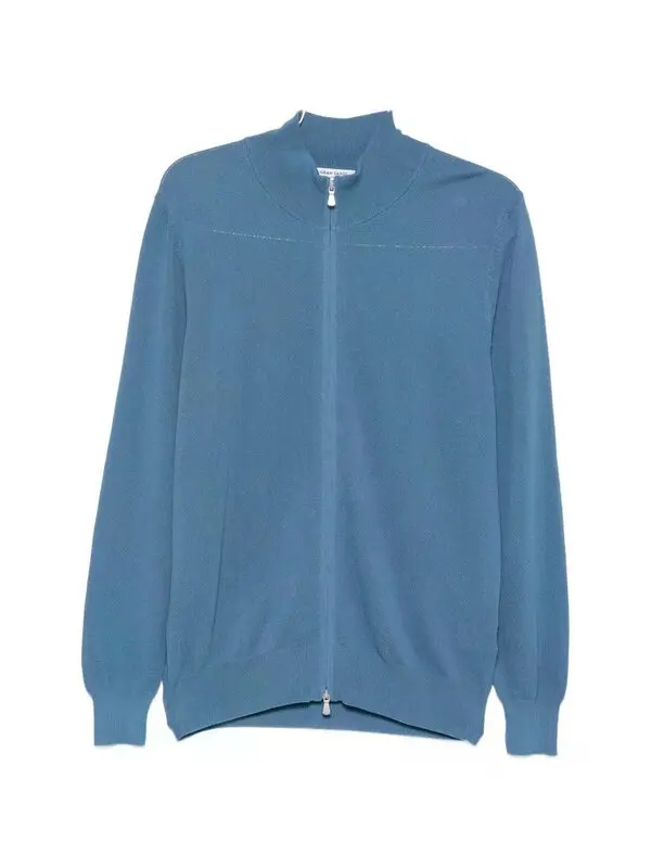 GRAN SASSO Zip-up Knit Sweatshirt - Blue
