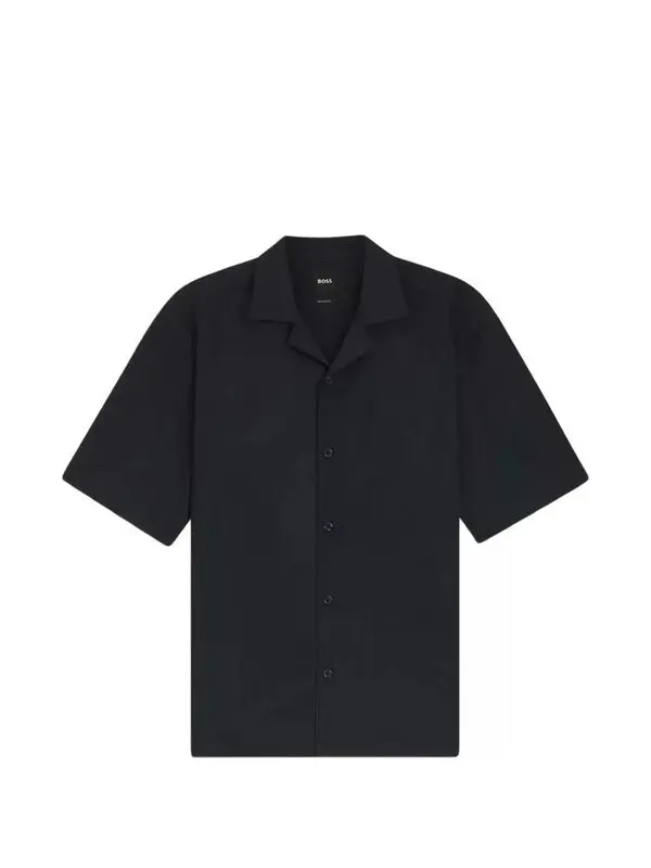 BOSS Short-sleeve Camp-collar Shirt - Black
