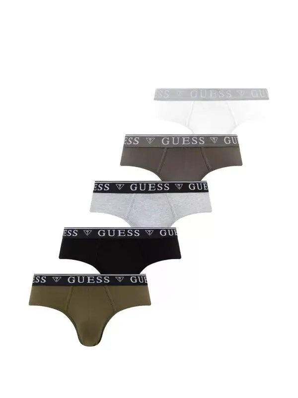 Guess Logo-waistband Briefs - Green