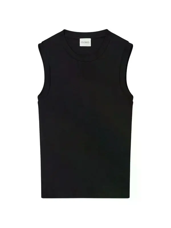 Closed Sleeveless Top - Black