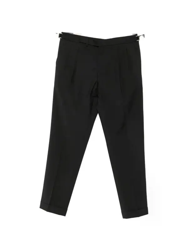 BRIGLIA 1949 Pleated Buckled-waist Trousers - Black