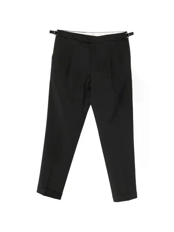 BRIGLIA 1949 Pleated Buckled-waist Trousers - Black