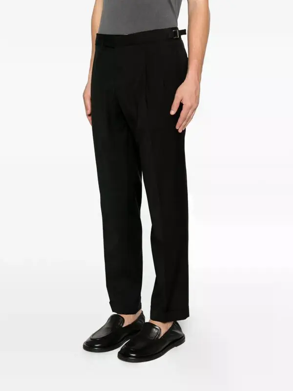 BRIGLIA 1949 Pleated Buckled-waist Trousers - Black
