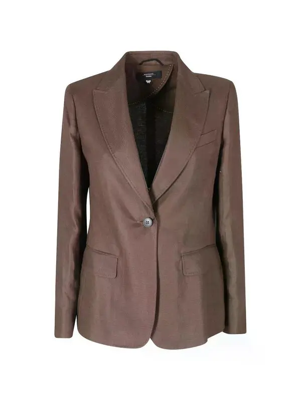 Max Mara Single-breasted Linen Blazer - Brown