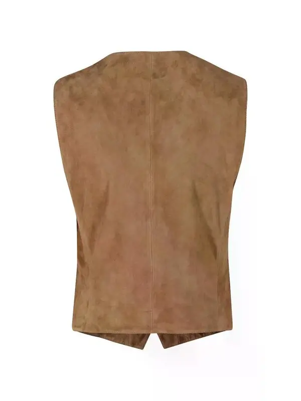 Max Mara Suede Whipstitch Waistcoat