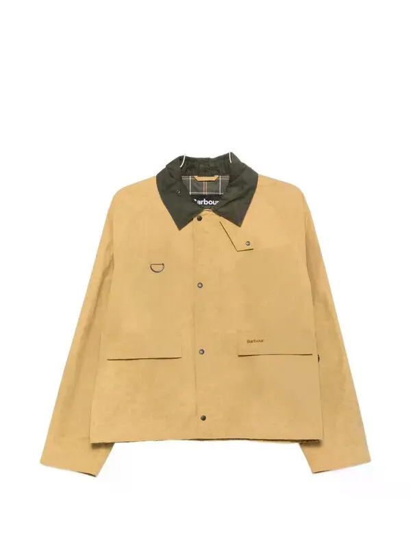 Barbour Spey Logo-print Jacket With Corduroy-collar - Neutrals