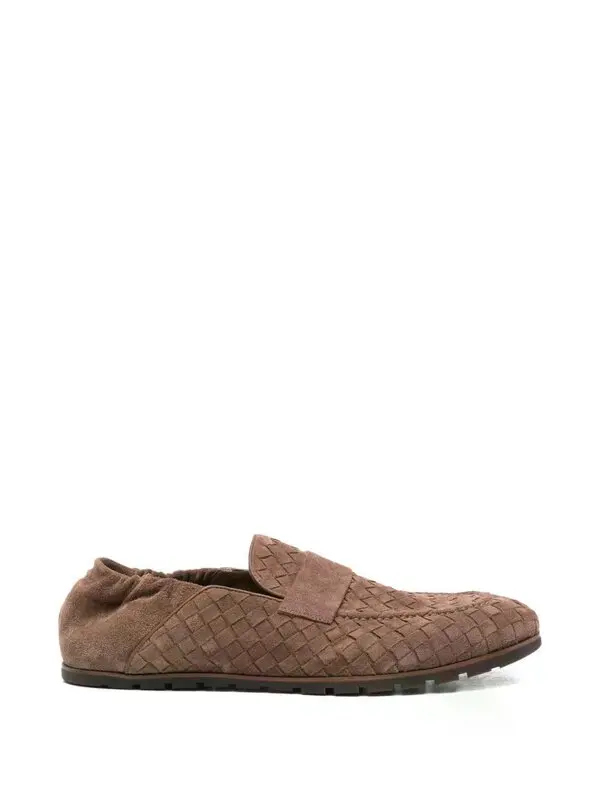 Neil Barrett Woven Leather Loafers - Brown