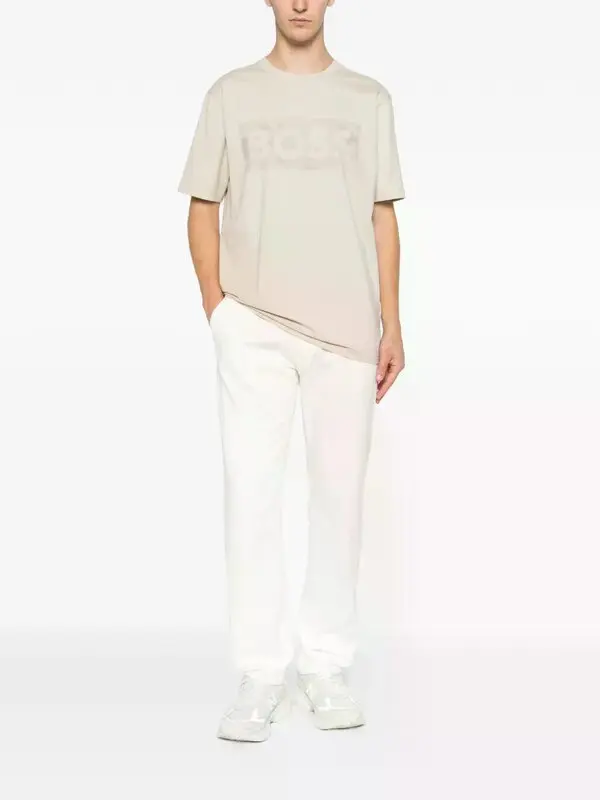 BOSS Logo-print Short-sleeve T-shirt - Neutrals