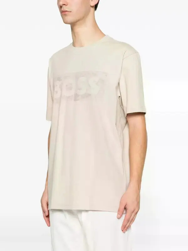 BOSS Logo-print Short-sleeve T-shirt - Neutrals
