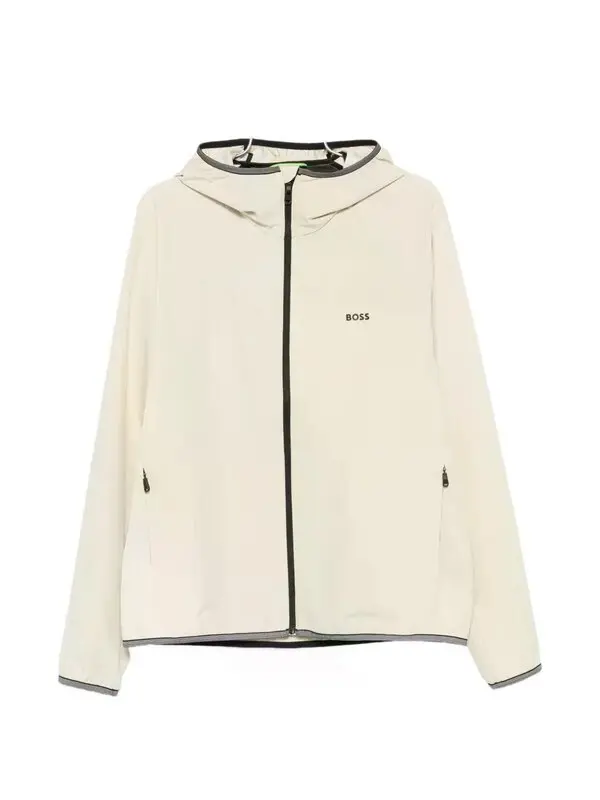 BOSS Logo-motif Hooded Jacket - Neutrals