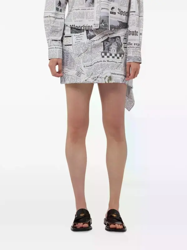 Moschino Newspaper Print Mini Skirt