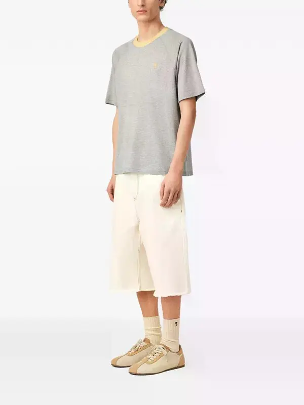 AMI Paris De Coeur Cotton T-shirt - Grey