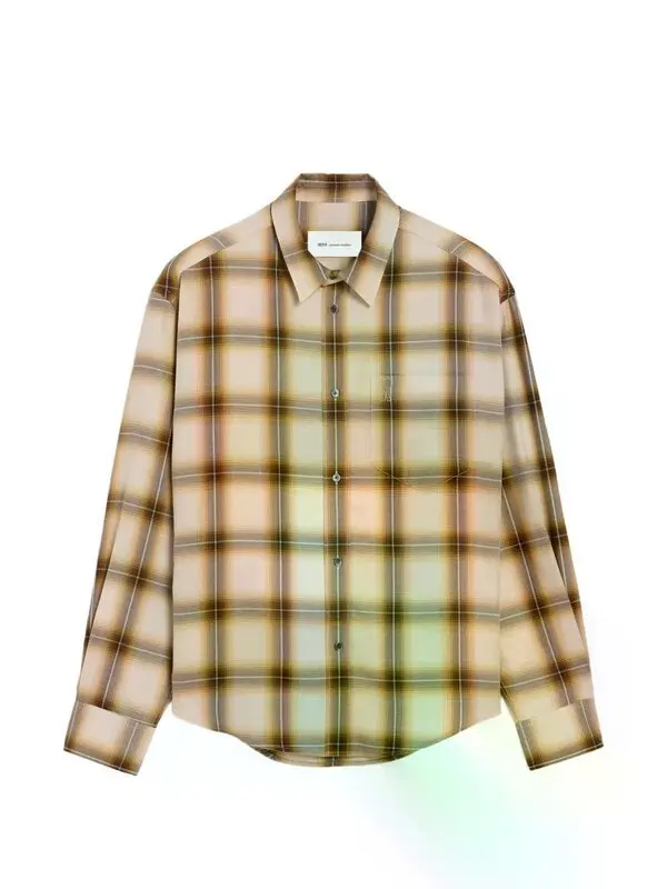 Ami De Coeur Checkered Boxy Shirt - Neutrals