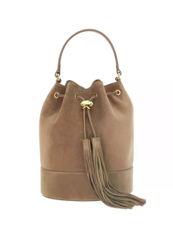 GIANVITO ROSSI Sienna Tassel-detail Bucket Bag - Neutrals