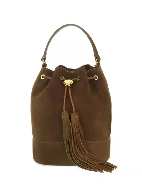 GIANVITO ROSSI Sienna Tassel-detail Bucket Bag - Brown