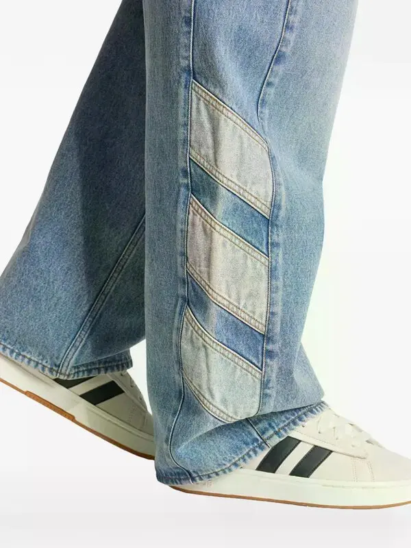 Adidas Trefoil-embroidered 3-stripes Wide Leg Jeans