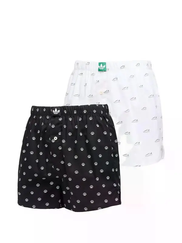 Adidas Graphic-print Woven Boxers - Black