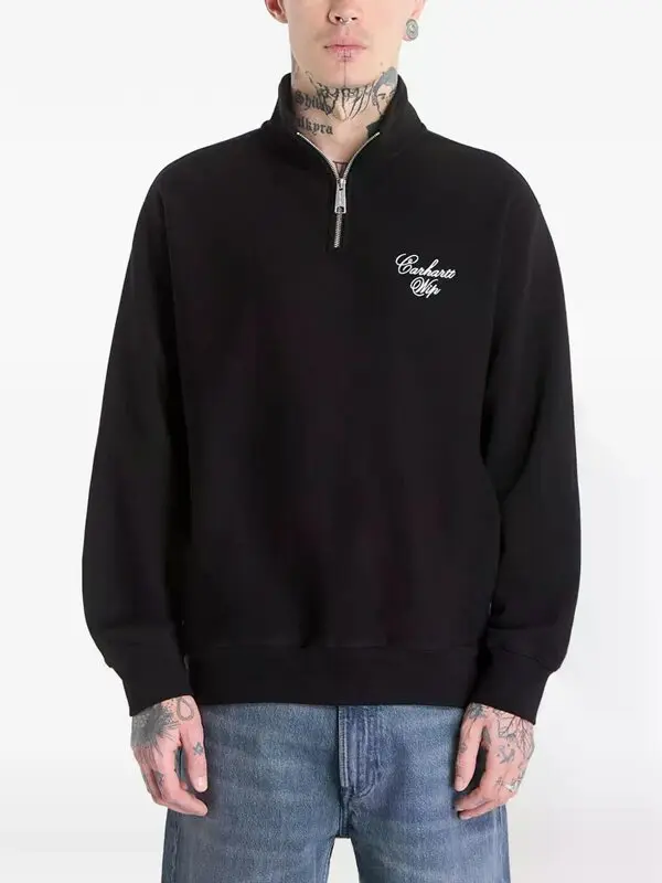 Carhartt Work In Progress Longhand Half-zip Sweatshirt - Black
