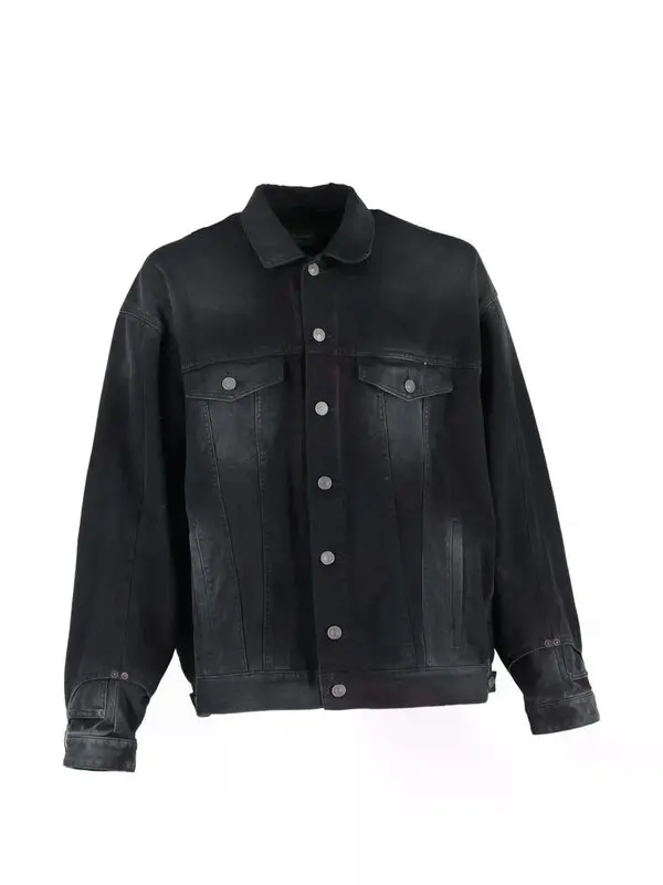 Balenciaga Washed-effect Denim Jacket - Black