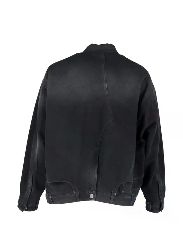 Balenciaga Washed-effect Denim Jacket - Black