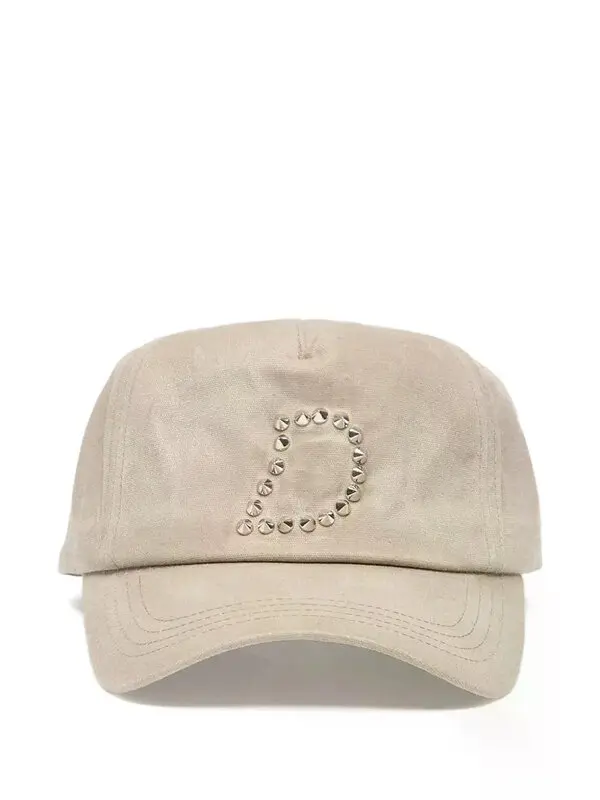 DIME Stud-embellished Waxed Cap - Neutrals