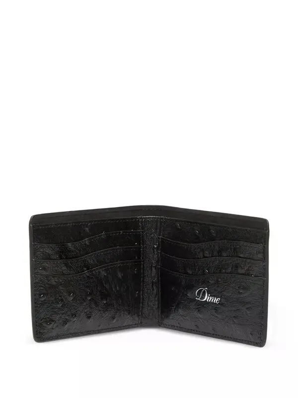 DIME Ostrich-effect Logo-plaque Wallet - Black