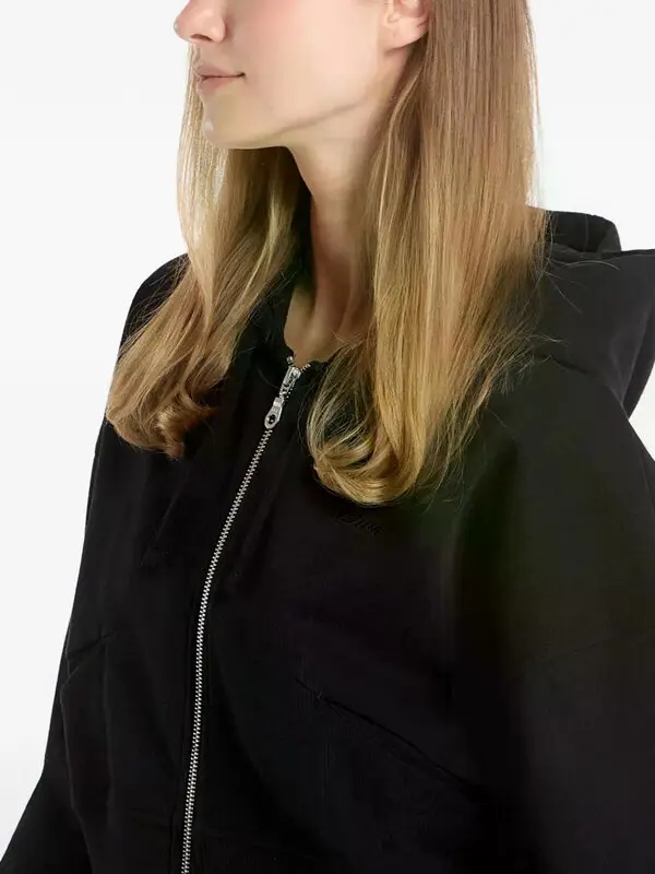 DIME Cropped Zip-up Hoodie - Black