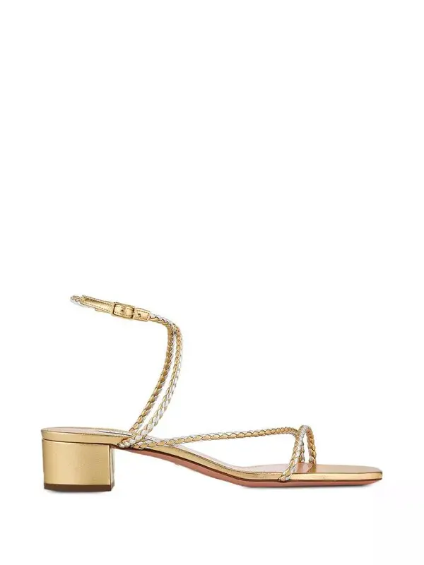 AQUAZZURA Luca Braided Sandals - Gold