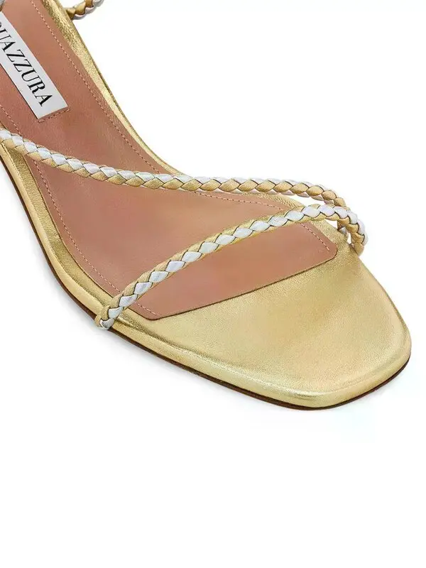 AQUAZZURA Luca Braided Sandals - Gold