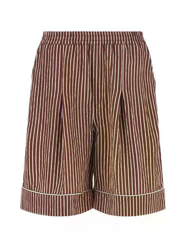 LE TWINS Mezzodì Striped Shorts - Brown