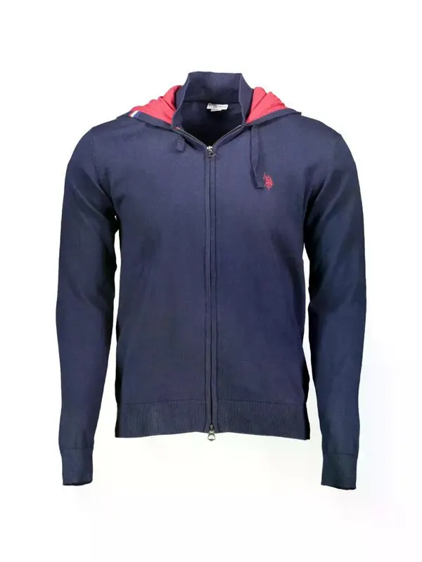 U.s. Polo Assn. Embroidered Logo Zip Hoodie - Blue