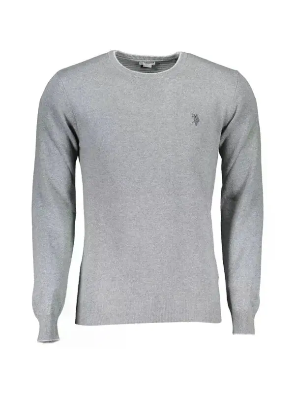 U.s. Polo Assn. Embroidered-logo Crew-neck Sweatshirt - Grey