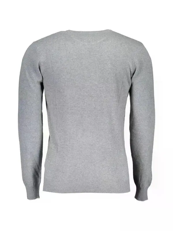 U.s. Polo Assn. Embroidered-logo Crew-neck Sweatshirt - Grey
