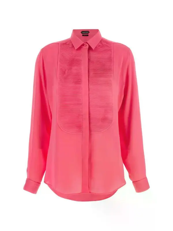 TOM FORD Pleated Silk Shirt - Pink