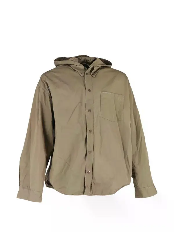 Balenciaga Hooded Parka Shirt Jacket - Neutrals