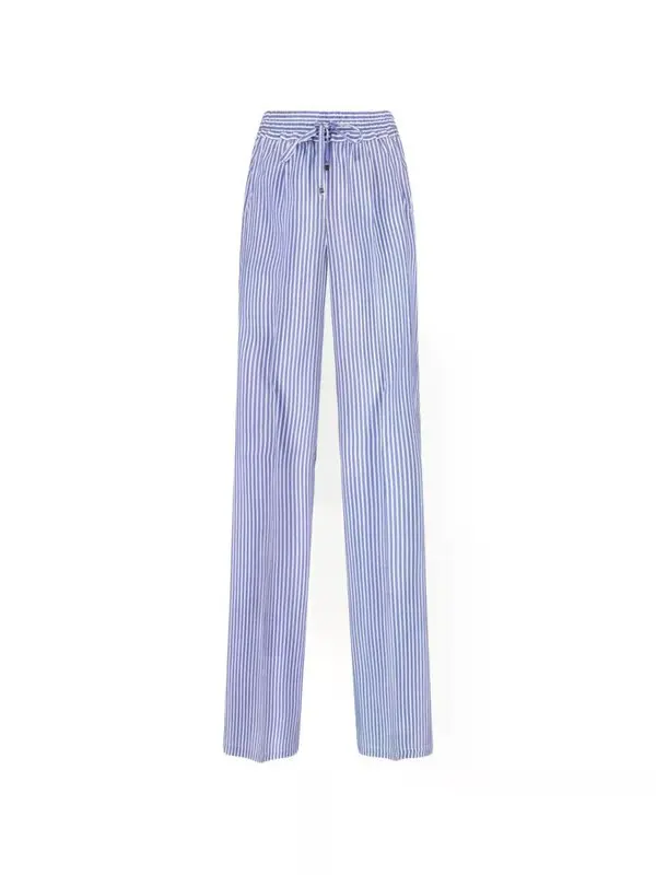 Kiton Striped Wide-leg Trousers - Blue