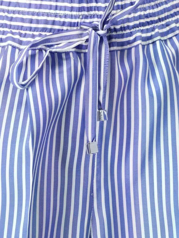 Kiton Striped Wide-leg Trousers - Blue