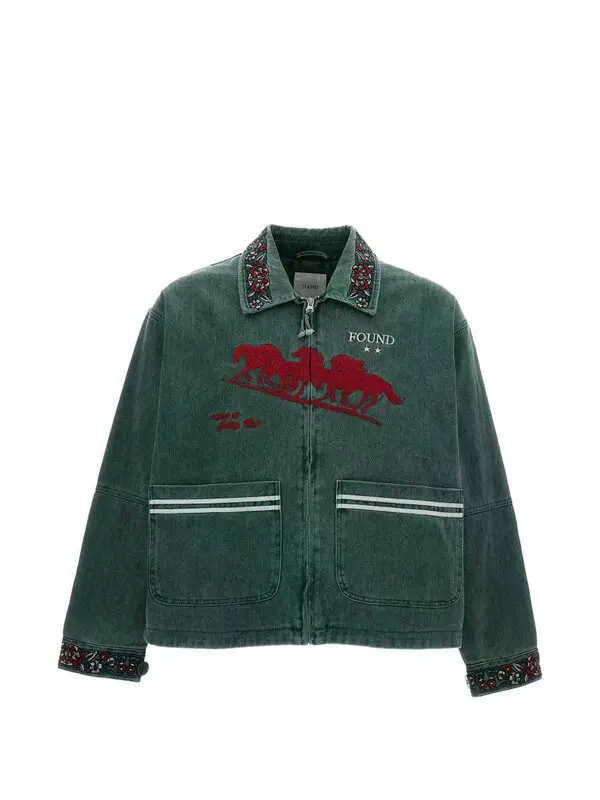 FOUND Embroidered Jacket - Green