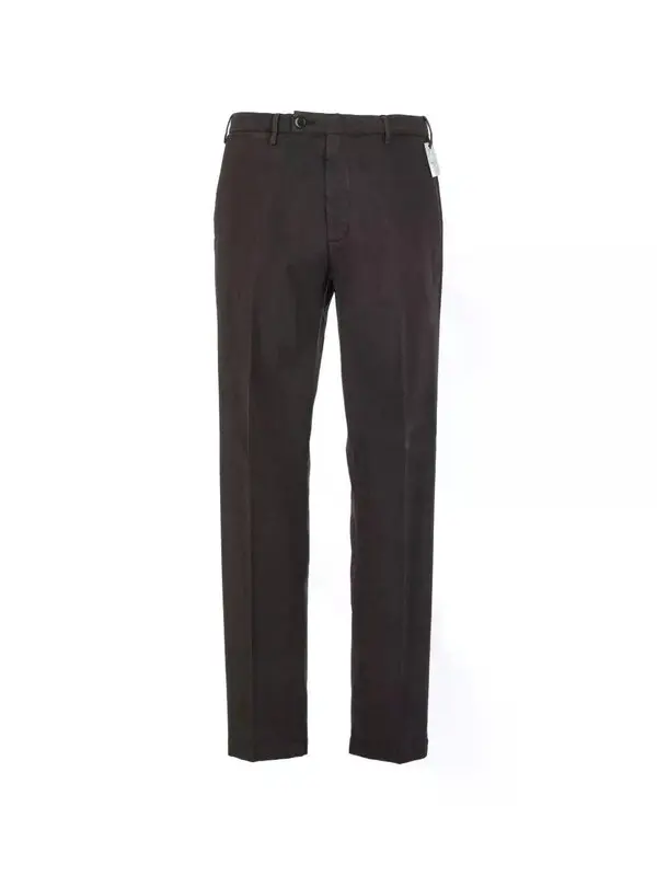 MICHAEL COAL Pressed-crease Tailored Trousers - Brown
