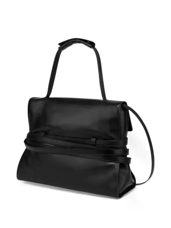 Moschino Belted Leather Shoulder Bag - Neutrals