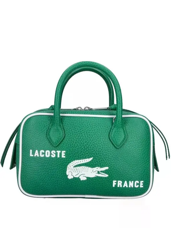Lacoste Pebbled Tote Bag With Logo - Green