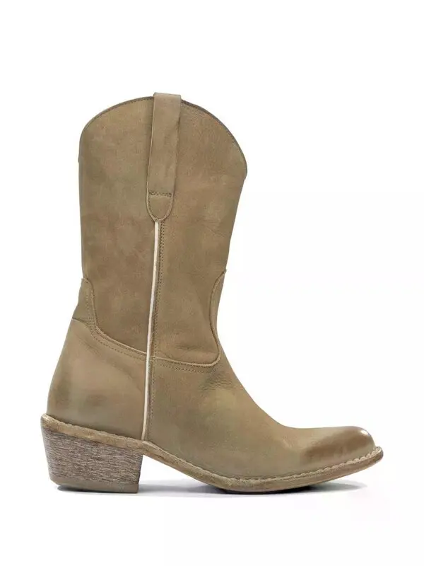 Moma Dallas Western-style Cowboy Boots - Neutrals