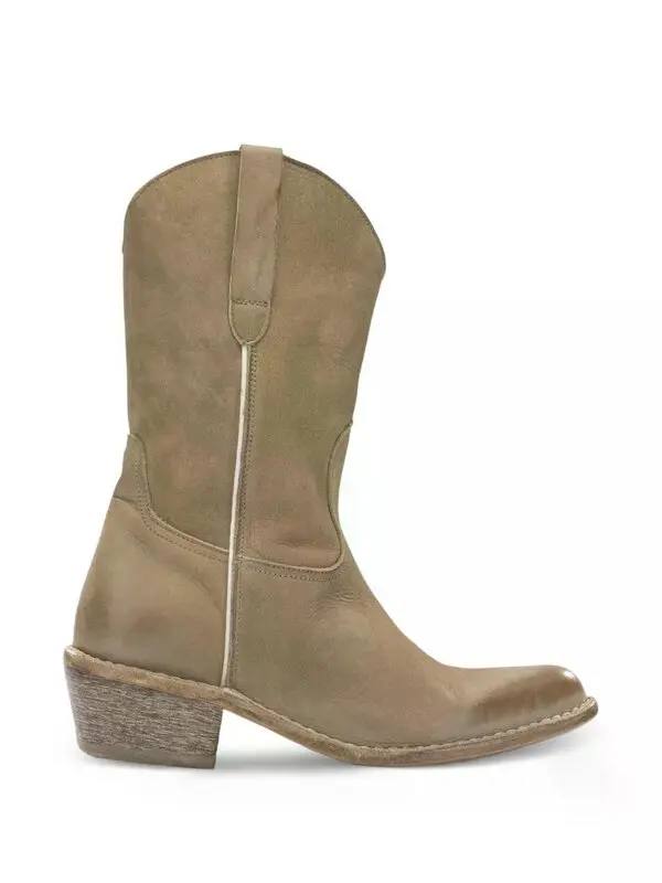 Moma Dallas Western-style Cowboy Boots - Neutrals
