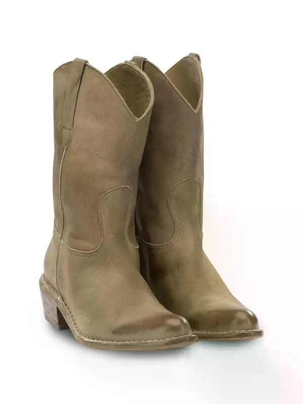 Moma Dallas Western-style Cowboy Boots - Neutrals