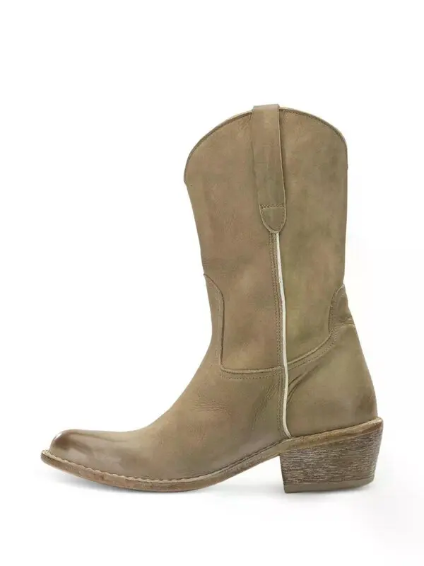 Moma Dallas Western-style Cowboy Boots - Neutrals