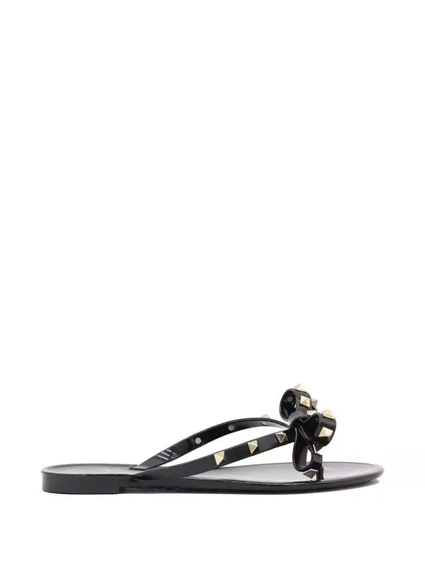 Valentino Garavani Rockstud Bow-detail Flip-flops - Black